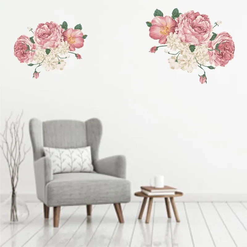 Sticker perete Bujori Roz si Mov | BIANO