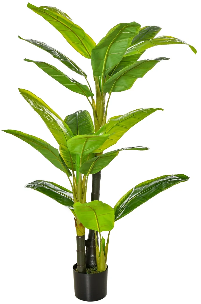 HOMCOM Bananier Planta in Ghiveci Bananier Artificial, Planta ...