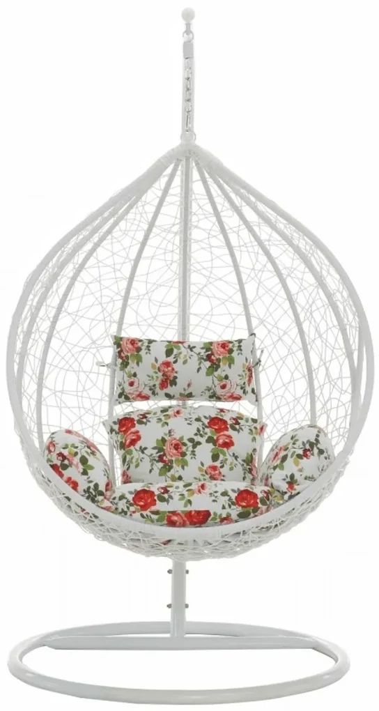 Fotoliu leagan suspendat, cu perne moi, rezistente la UV, împletitură tip răchită, structură ...