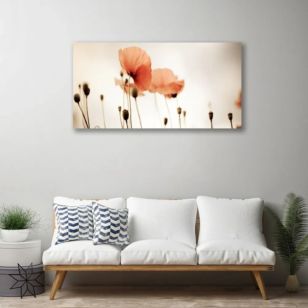 Tablou pe panza canvas Maci Floral Red | BIANO