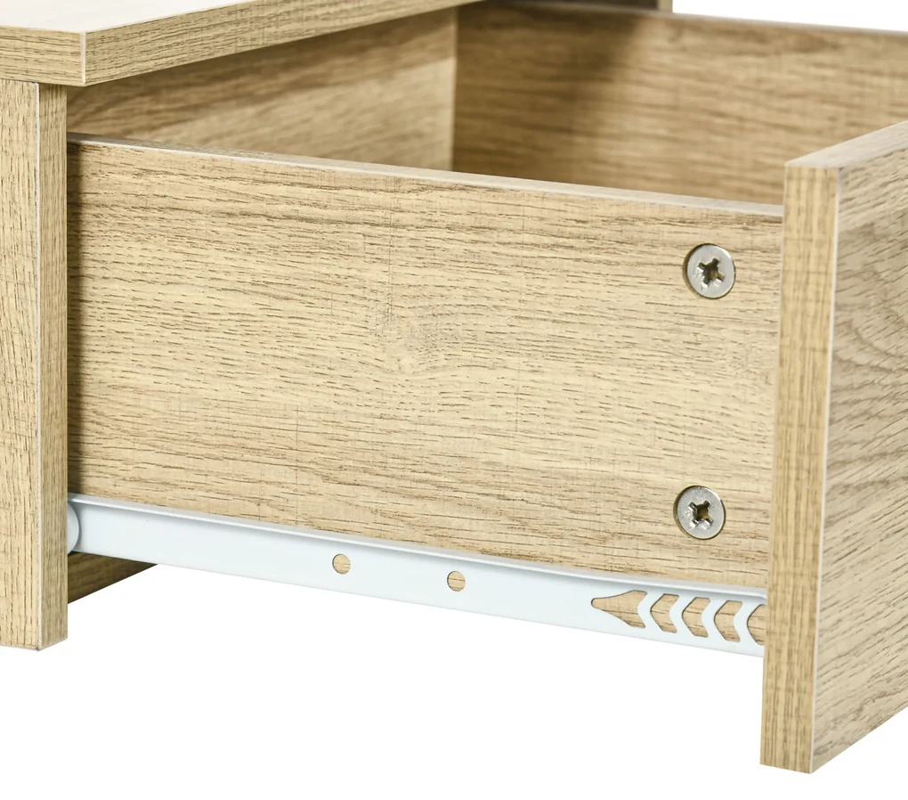 HOMCOM Set 2 Noptiere Suspendate de Perete cu Sertar Design Modern ...