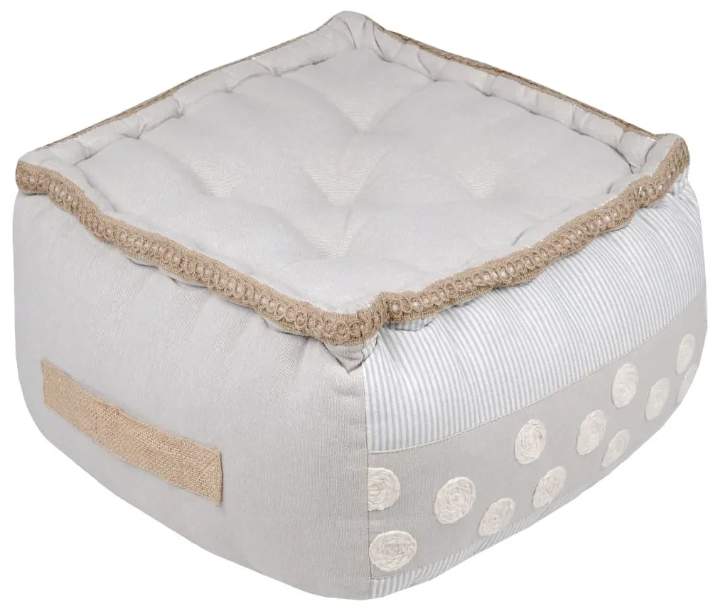 Perna Puf podea rustic Rebecca Naturel 40x40x30 cm | BIANO