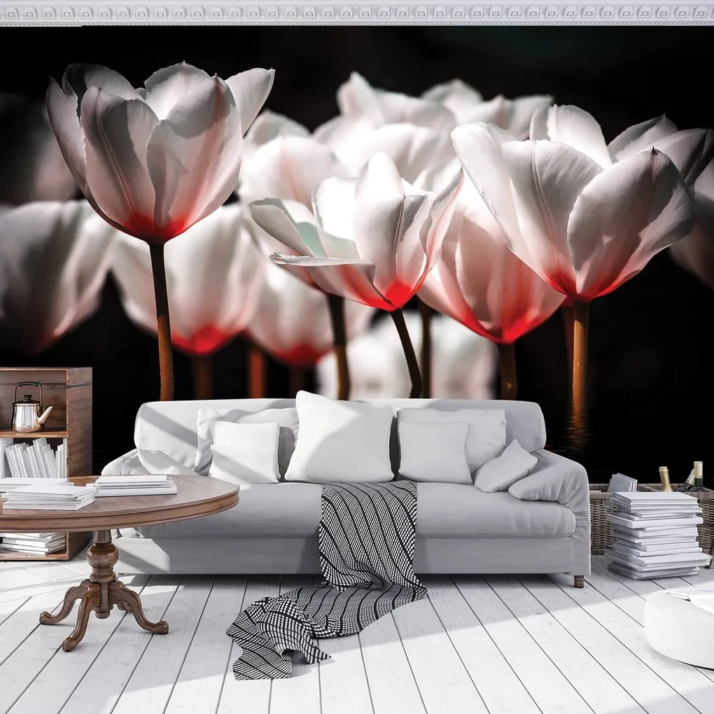 Fototapet - Flori - tonul roșu (152,5x104 cm), în 8 de alte dimensiuni ...