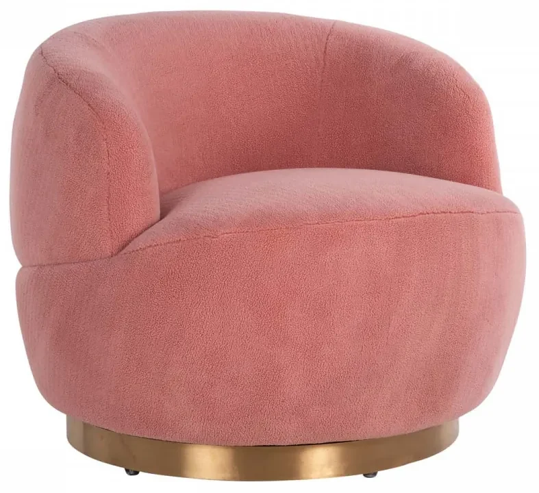Fotoliu rotativ tapitat roz | BIANO