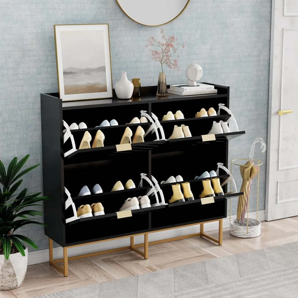 PANN5 - Pantofar 100 cm ingust, 4 compartimente, pantofare, depozitare ...