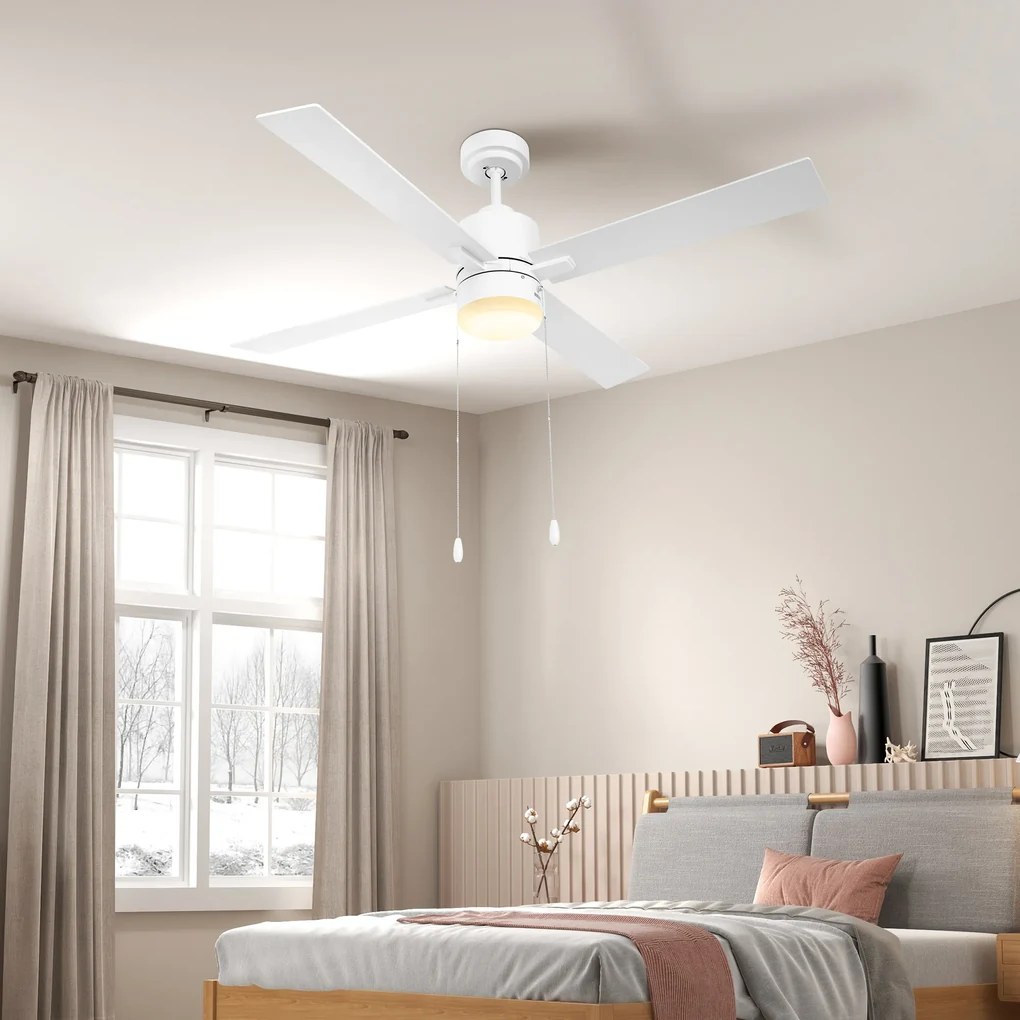 HOMCOM Ventilator de Tavan cu Lumina, Ventilator de Tavan | Aosom ...