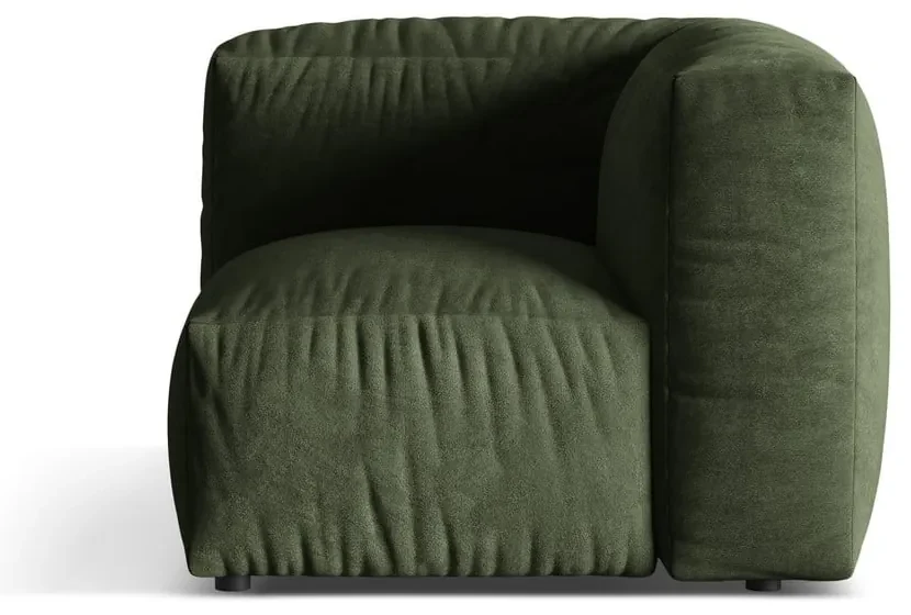 Modul pentru canapea modulară verde cu tapițerie din catifea (cu colț ...