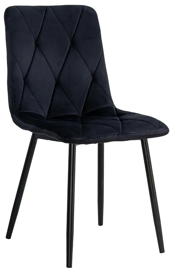 Scaun living din catifea cu structura metalica BUC 210 negru | BIANO