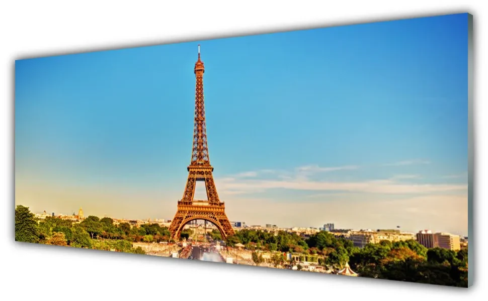 Tablou pe sticla Turnul Eiffel Paris Arhitectura Brown | BIANO