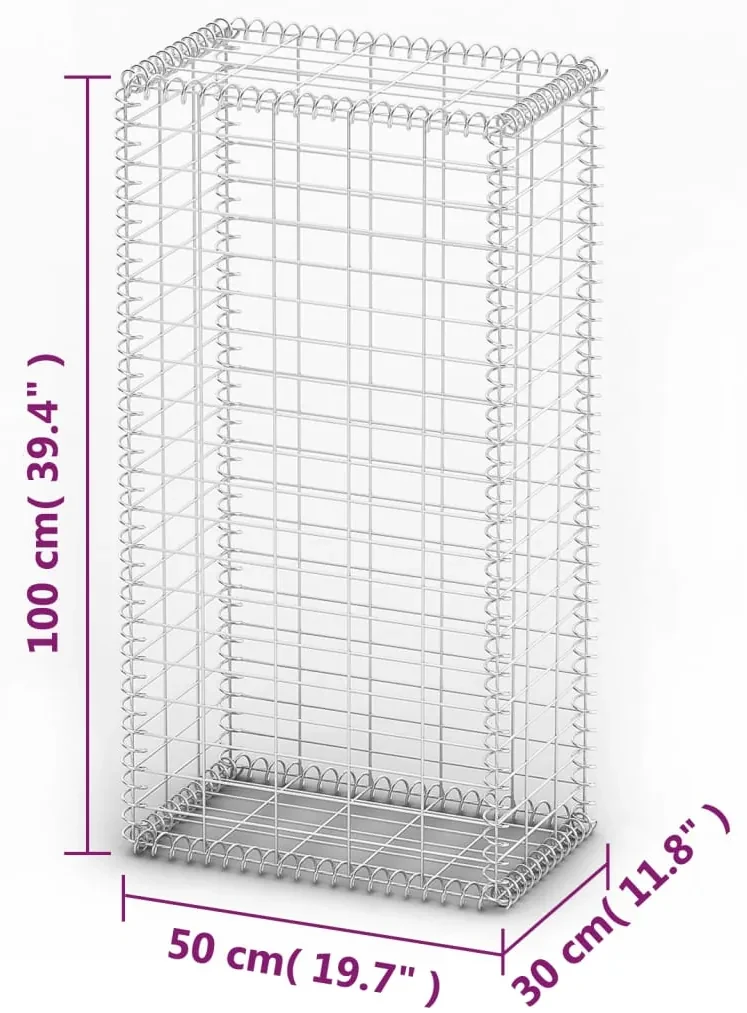 Cos gabion cu capace, sarma galvanizata, 100 x 50 x 30 cm 1, 100 x 50 x ...