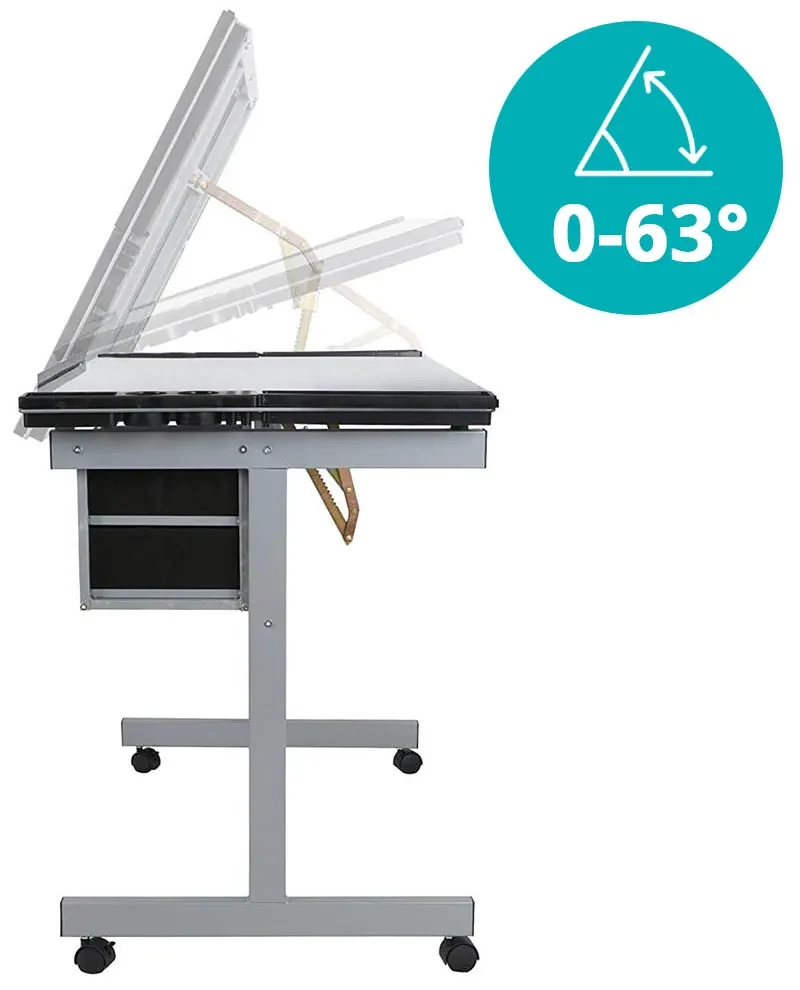 Masa pentru desen tehnic cu planseta din sticla | BIANO