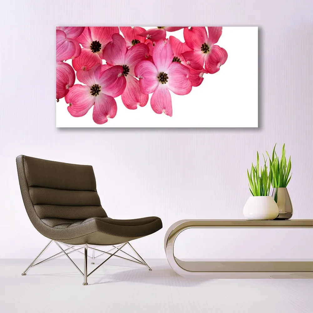 Tablou pe panza canvas Flori Floral Roz Alb | BIANO