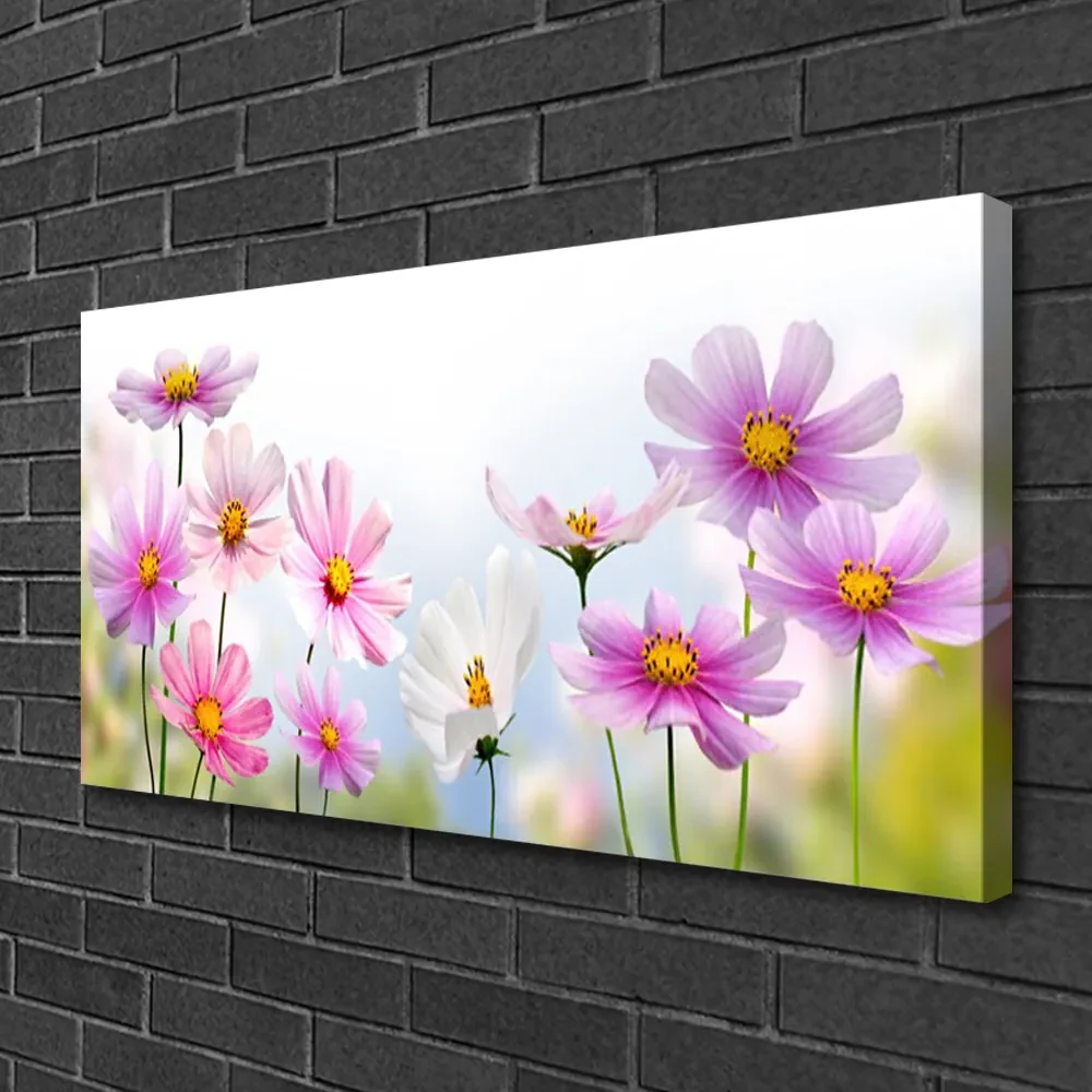 Tablou pe panza canvas Flori roz Floral | BIANO