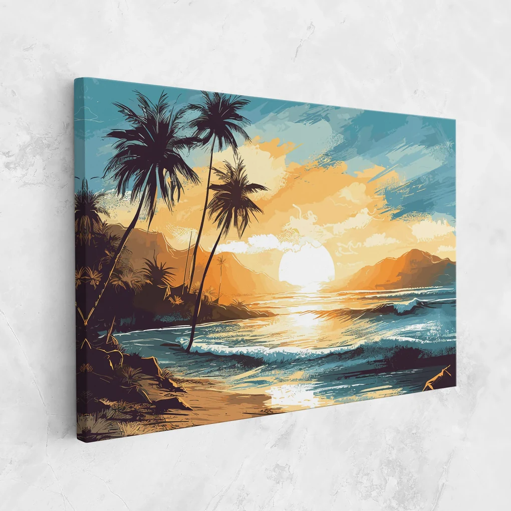 Tablou Canvas, 70x100cm, Dormitor si Living, Peisaje, Plaje, Sunrise ...