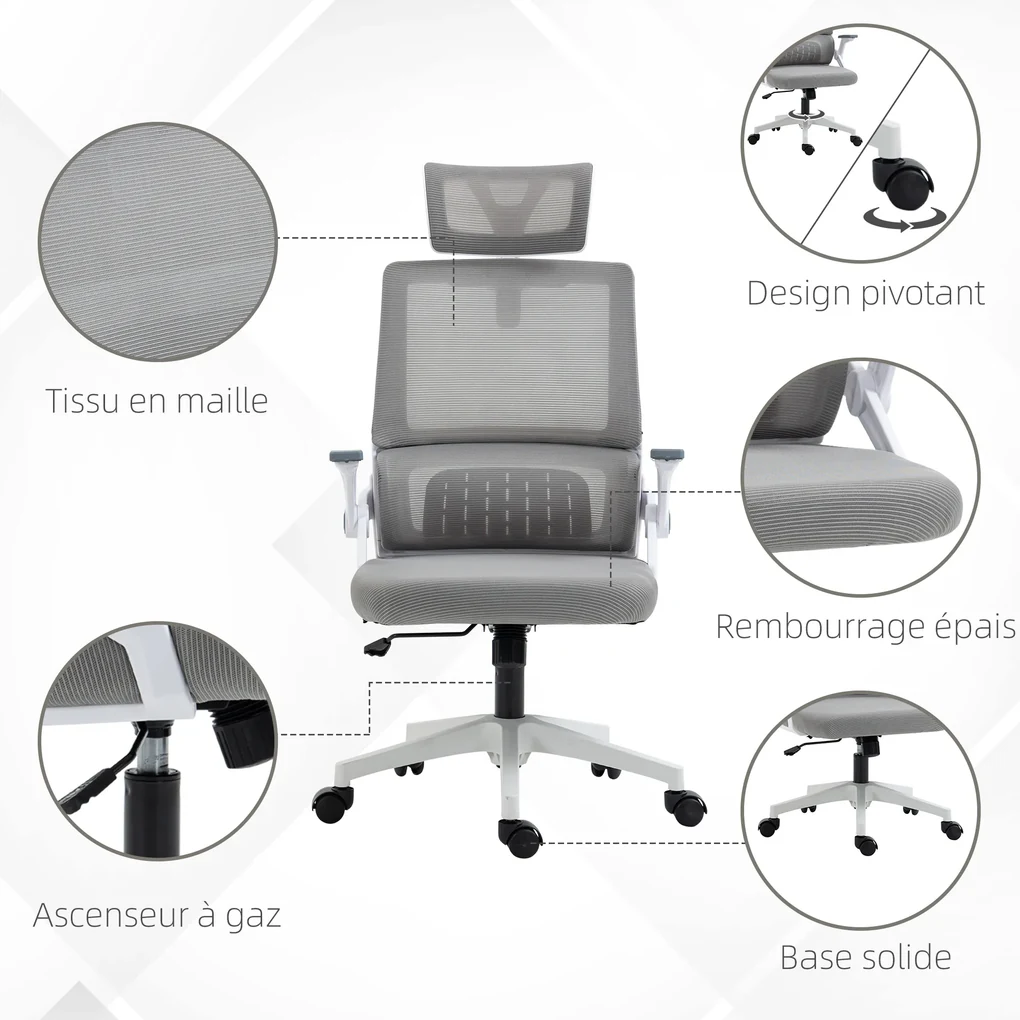 Vinsetto Scaun de birou reglabil material plasa din poliester spatar ...