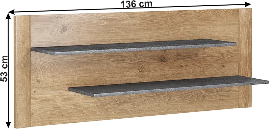 Raft, stejar grandson/beton gri, EISEN | BIANO