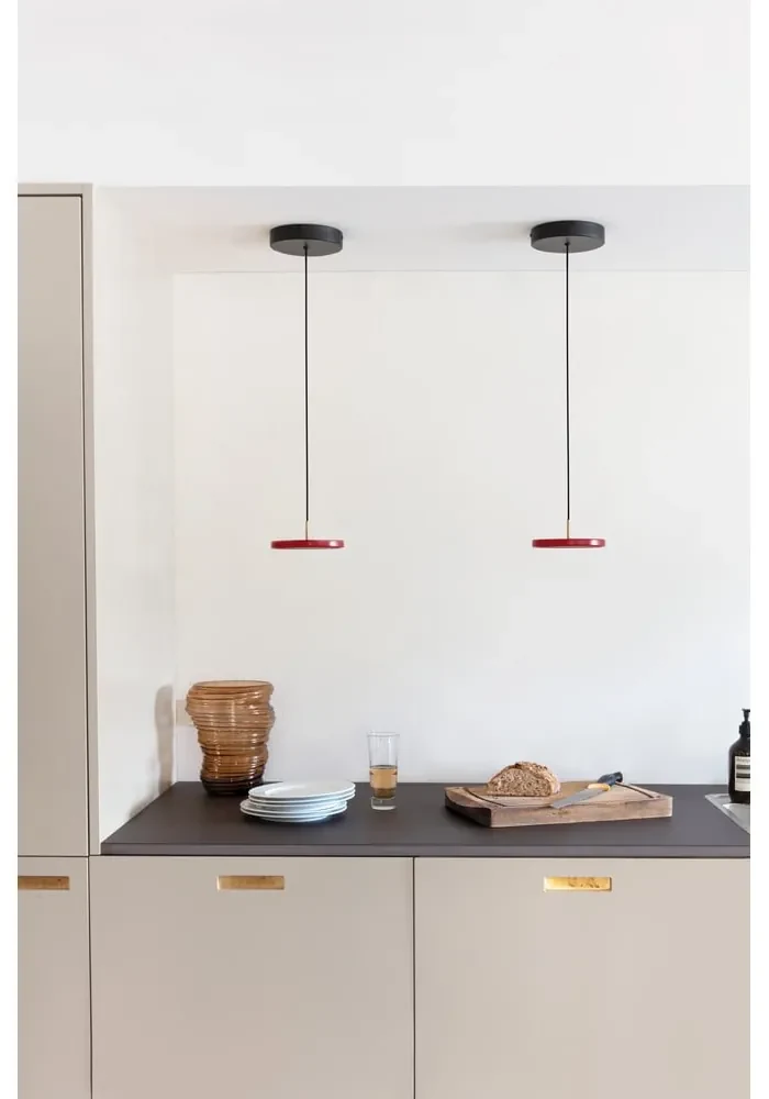 Lustră roșie LED cu abajur din metal ø 15 cm Asteria Micro – UMAGE | BIANO