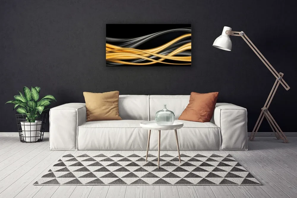 Tablou pe panza canvas Rezumat Arta negru aur galben | BIANO