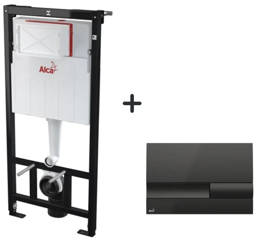 Set rezervor Wc incastrat cu set fixare si clapeta neagra lucioasa ...