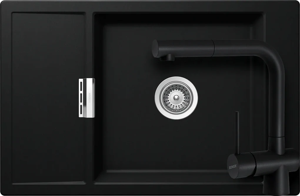 Set chiuveta bucatarie Schock Mono D-100XS 780 x 510 mm si baterie bucatarie Schock Laios ...