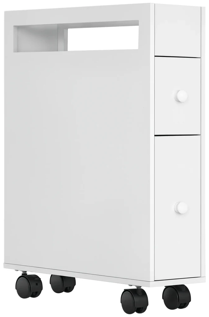 HOMCOM Carucior Cu Rotile pentru Spatiu Ingust Dulap de Baie, Design ...