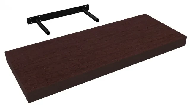 Polita perete cu suport fixare ascuns, 60x23.5x3.8 cm Wenge | BIANO