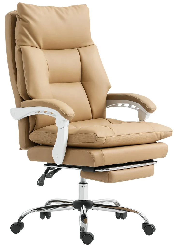 HOMCOM Scaun de Birou Ergonomic cu Suport Lombar, Brate Pliabile ...