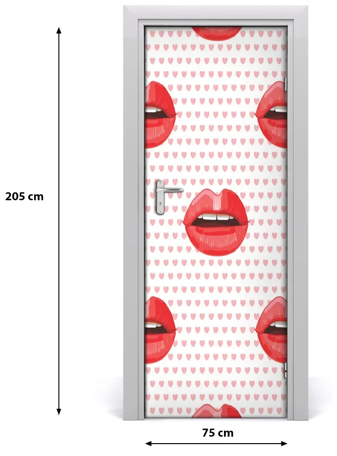 Autocolante pentru usi buze rosii | BIANO