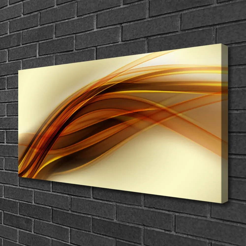 Tablou pe panza canvas Abstract Art Alb Portocaliu Maro | BIANO