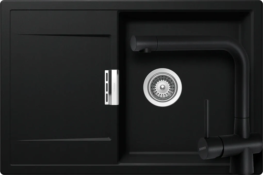 Set chiuveta bucatarie Schock Mono D-100 765 x 510 mm si baterie bucatarie Schock Laios ...