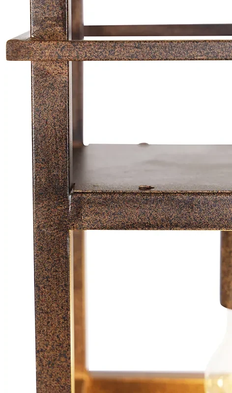 Lampă industrială suspendată maro ruginiu cu suport 4 lumini - Cage ...