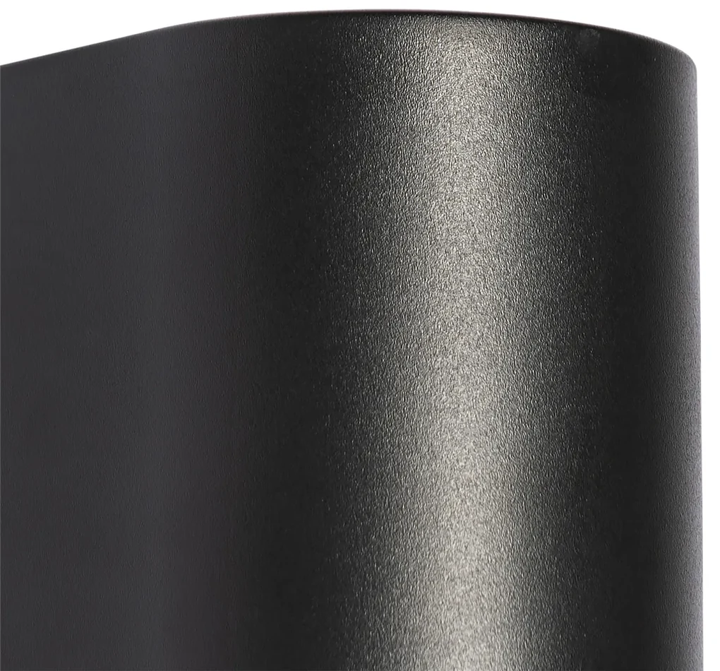 Aplică modernă de perete pentru exterior din plastic negru oval ...