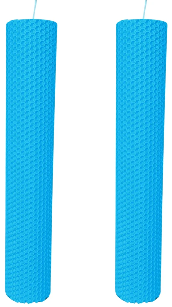 Set 2 Lumanari tip Fagure din Ceara Colorata - Albastru 3,5 cm, 40 cm ...