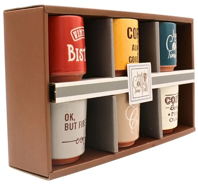 Set 6 căni din ceramică, Siaki Collection, 120 ml | BIANO