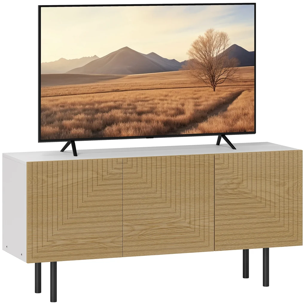 HOMCOM Mobila TV pentru de până la 65 de inch cu dulapuri cu ușă ...