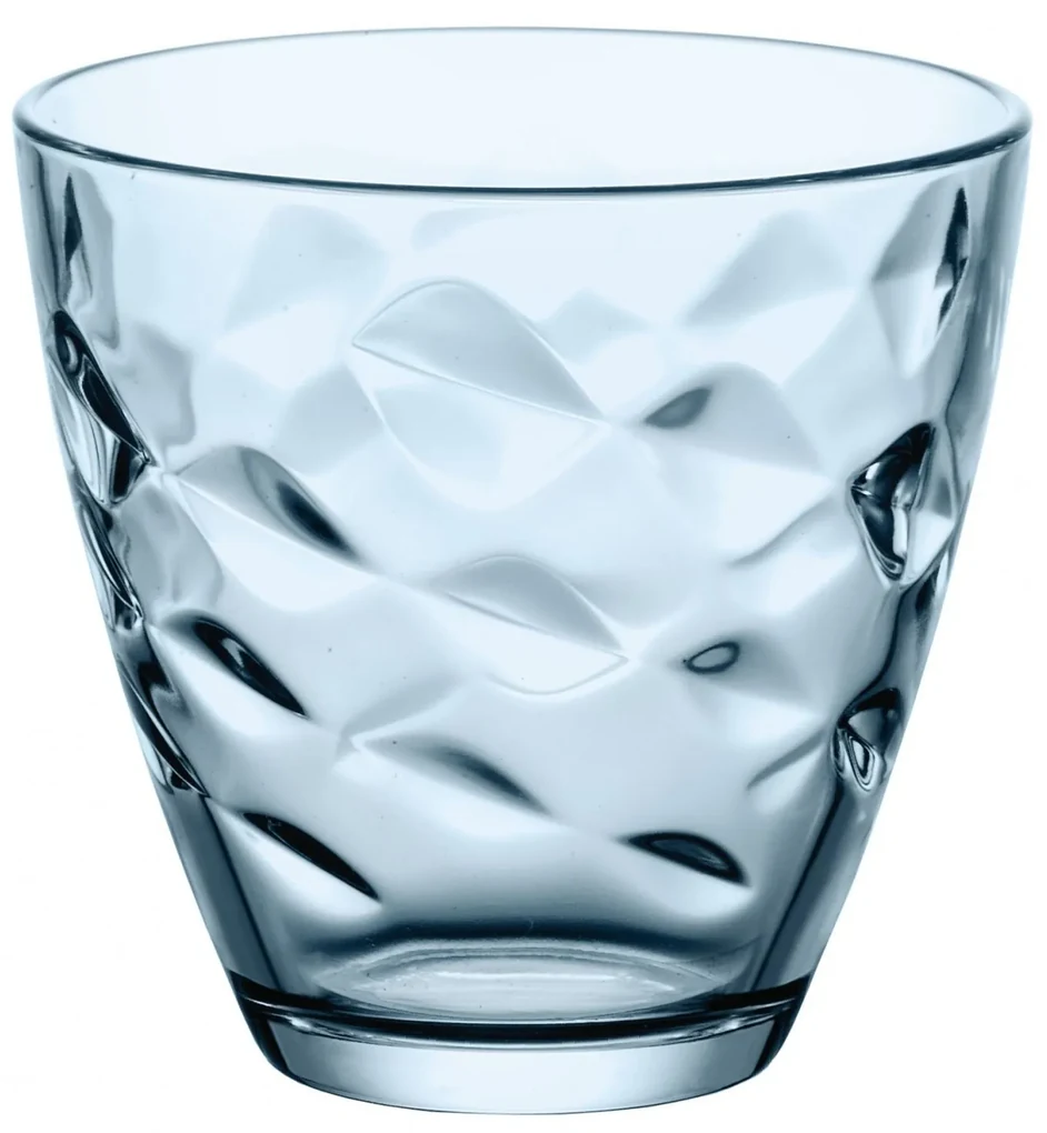 Pahar pentru apa suc,sticla bleu, 260 ml, set 6 bucati | BIANO