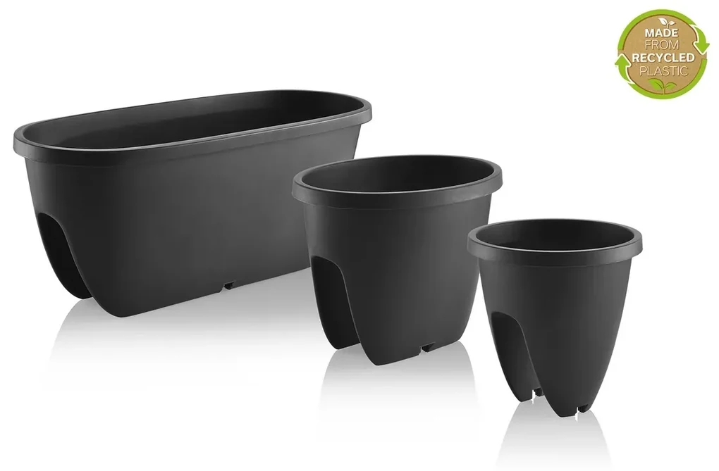 Ghiveci de agățat pe balcon BalconiaOVI taupe, diam. 30 cm | BIANO