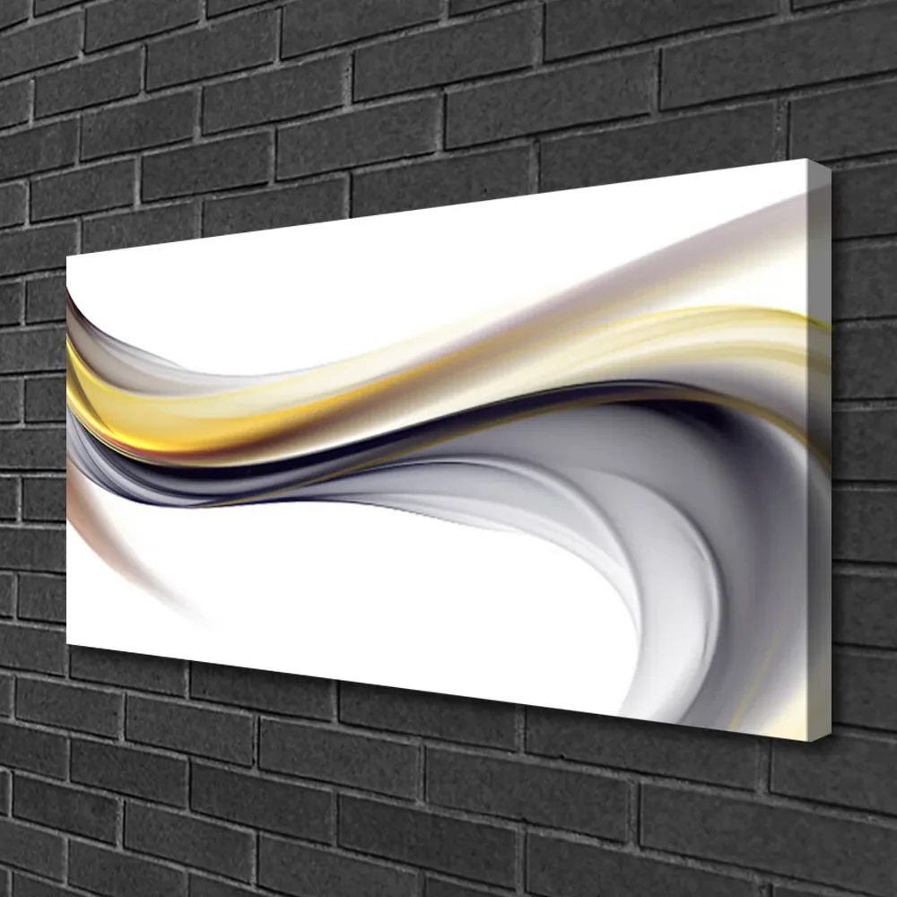 Tablou pe panza canvas Abstract Art Galben Gri Alb | BIANO