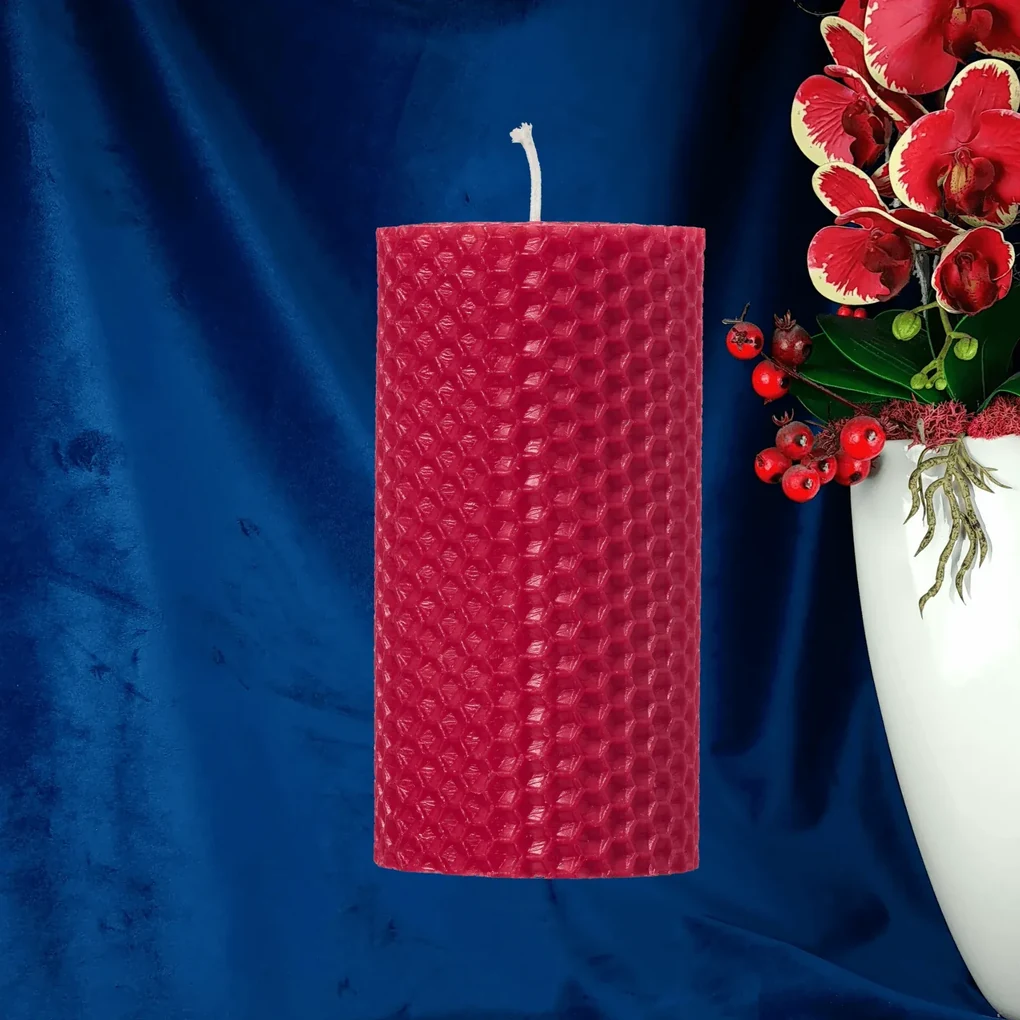 Lumanare Marturie din Ceara de Albine naturala tip fagure colorat ...