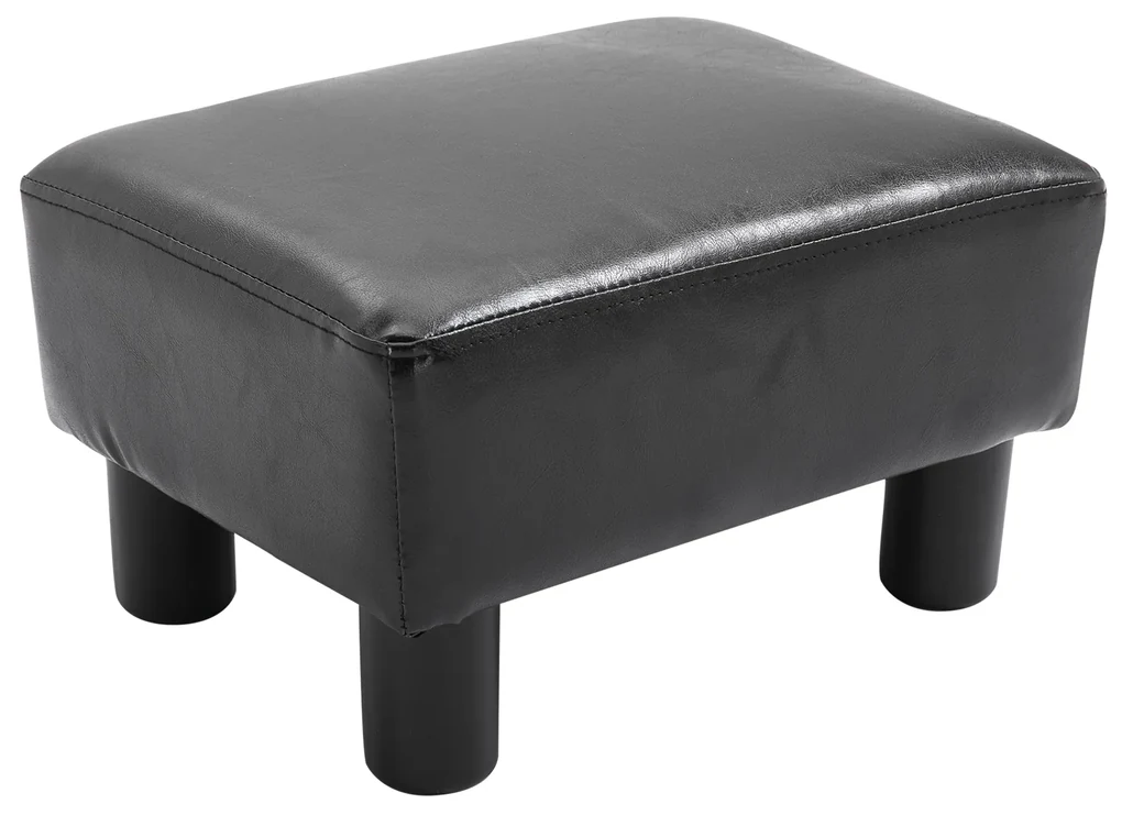 HOMCOM Taburet Dreptunghiular, Căptușit, Design Confortabil, Negru ...