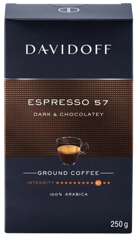 Pachet 10 x Cafea macinata Davidoff Espresso 57 DarkChocolatey 250 g ...