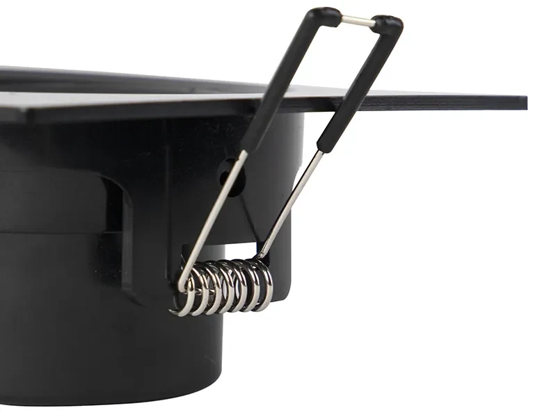Set de 3 spoturi îngropate negre inclusiv LED cu dimmer în 3 trepte ...