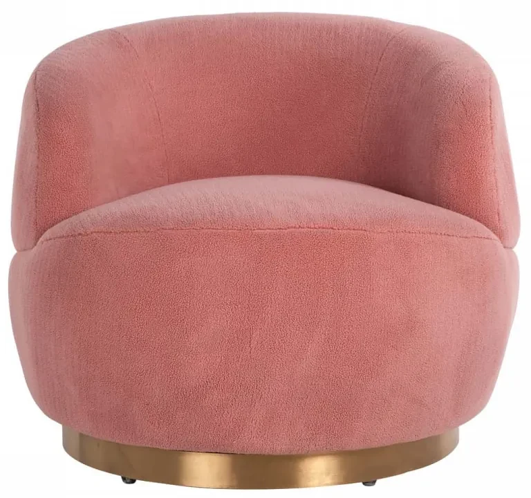 Fotoliu rotativ tapitat roz | BIANO