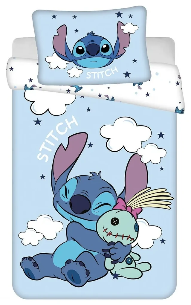 Jerry Fabrics Lenjerie de pat din bumbac pentru copii Lilo and Stitch ...