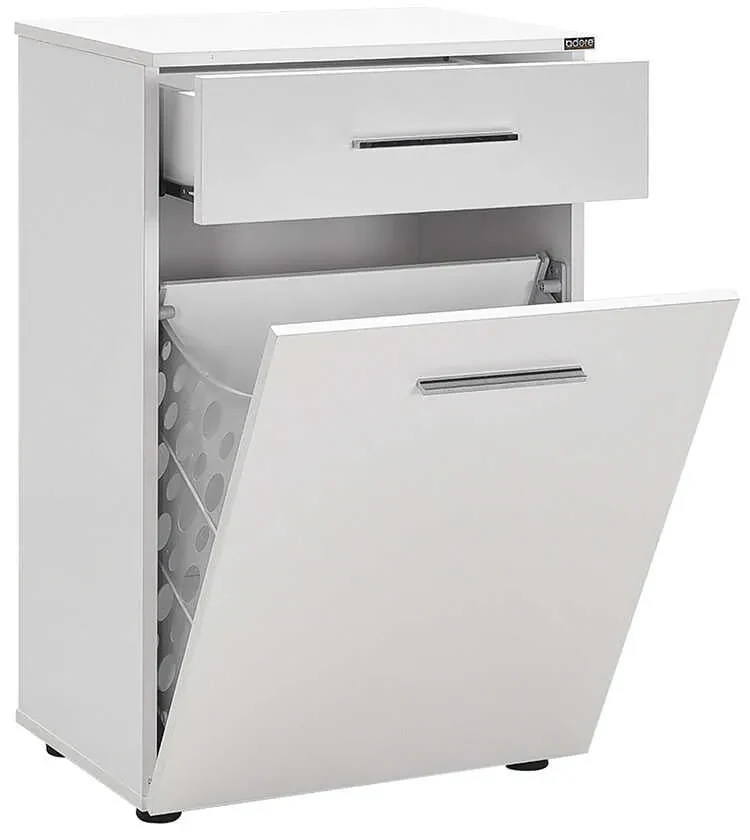 Dulap Baie cu cos de rufe Adore Diamond Mini, sertar, Alb Lucios, 52 x ...