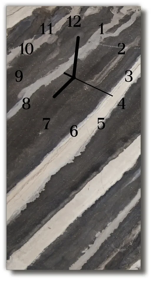 Ceas de perete din sticla vertical Culoarea pietrei | BIANO