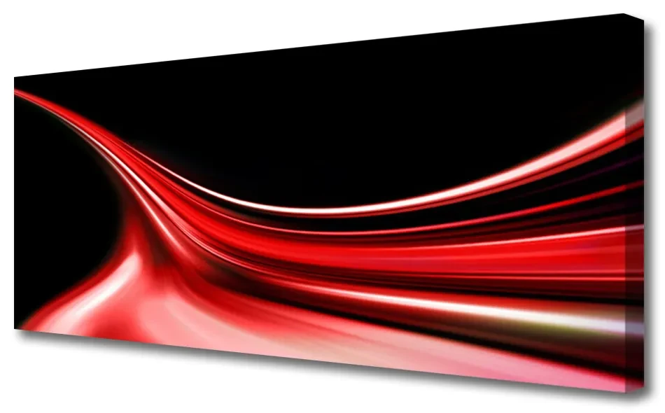 Tablou pe panza canvas Abstract Lines Art Rosu Negru | BIANO