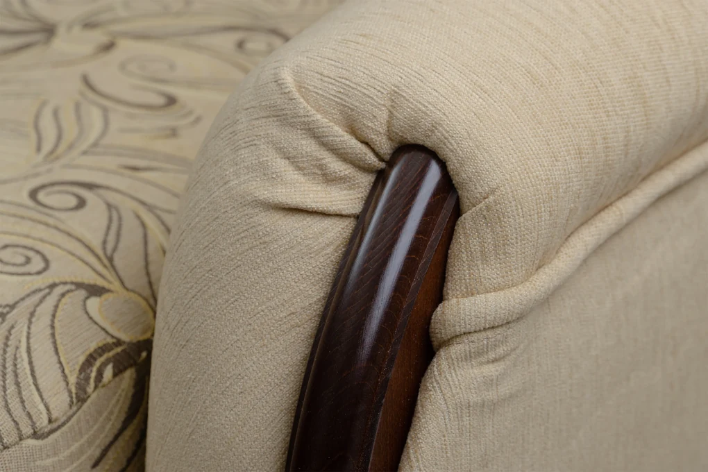 Canapea Fryderyk extensibilă - bej țesătură de acoperire Luna / nuc ...