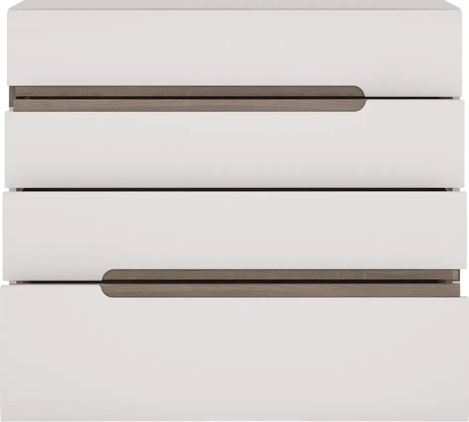 comodă, strălucire extra albă HG/stejar sonoma închis, LYNATET TYP 44 ...