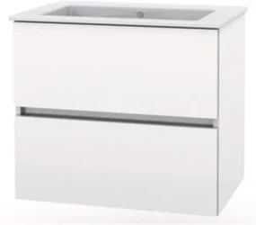 Set mobilier Roca Cube lavoar si dulap baza cu 2 sertare 65x43cm, alb ...